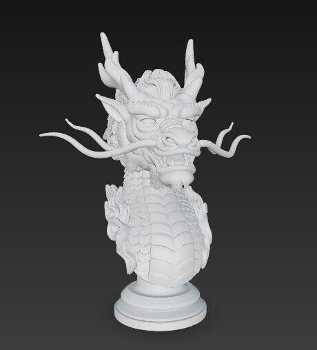 🐉 Chinese Dragon Bust – 3D Printable Mythological Eastern Dragon Statue ...
