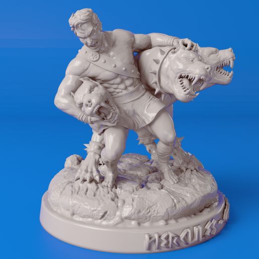 Archivo STL Hercules and Cerberus Sculpture Multi-Parts 🗿 ・Objeto ...