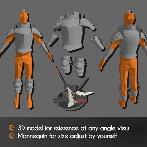 👾 Laios Touden full armor ,frying pan ,spatula (3d model for reference ...