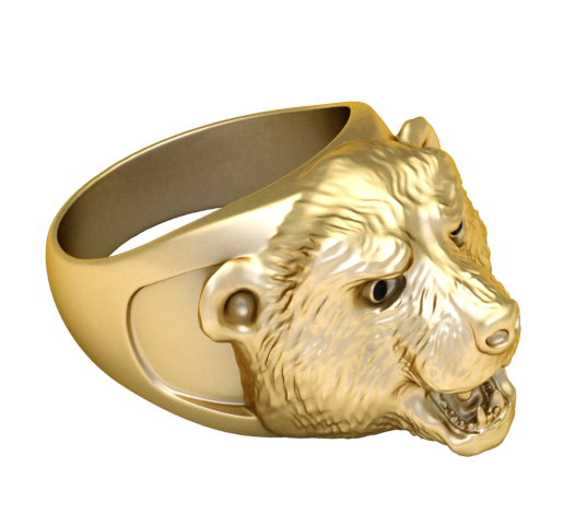 STL file BEAR HEAD RING 3D PRINTABLE MODEL 🐻 (OBJ)・Design to download ...