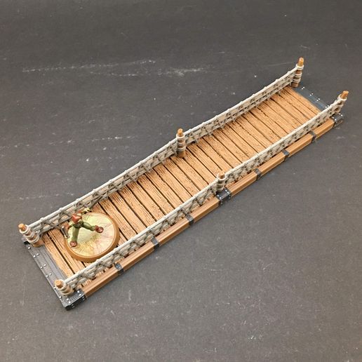 🪵 Wood Bridge with rope railings for 28mm miniatures gaming・Free STL ...