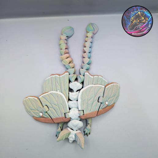 🐉 flexi luna moth dragon・ STL File for 3D printing・Cults