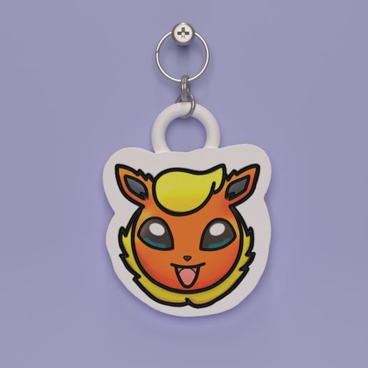 arquivo STL pokemon flareon HEAD KEYCHAIN (EASY PRINT NO SUPPORTS) 🐉 ・objeto para impressão 3D ...