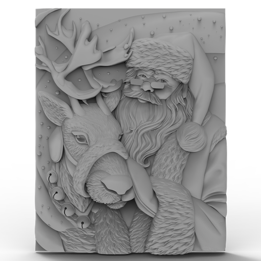 arquivo 3D 3D Model STL File for CNC Router/Laser & 3D Printer Santa ...