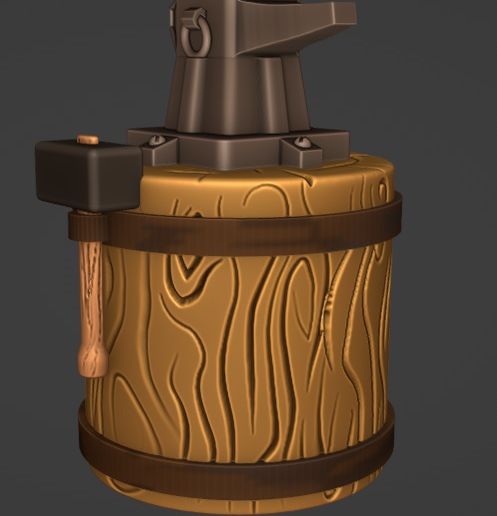 STL file Anvil on a wood log 🪵 ・Model to download and 3D print・Cults