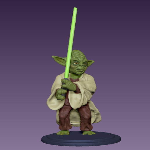 🗡️ master yoda with the sword from star wars・ STL File for 3D printing ...