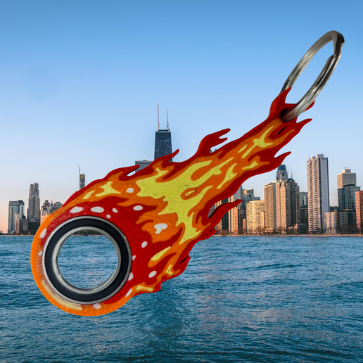 STL file KeyChain Spiner - FIREBALL 🗝️ (3MF)・3D printer model to ...