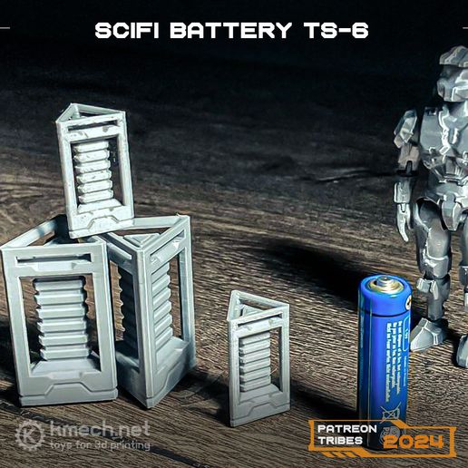 🔋 Scifi Battery TS6・Free STL File for 3D printing・Cults