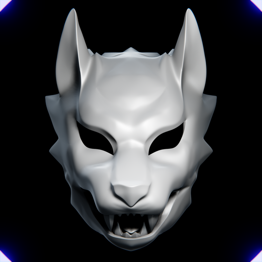 🐺 Wolf Head Mask smooth flat surface model・ STL File for ・Cults