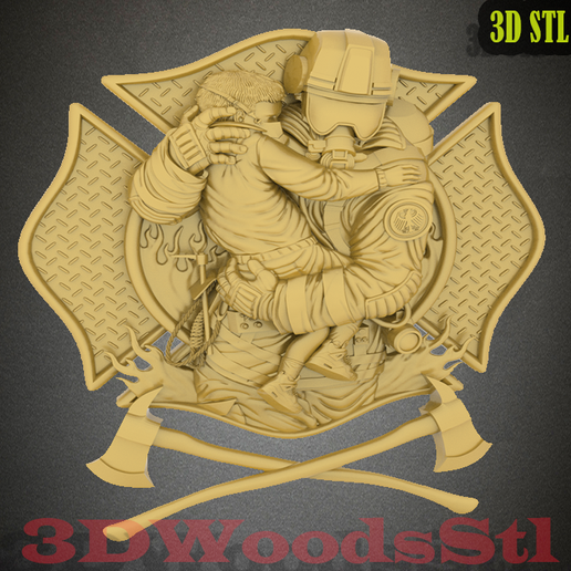 🧑‍🚒 Firefighter stl,3D stl model relief wall decor, CNC Router Engraver ...
