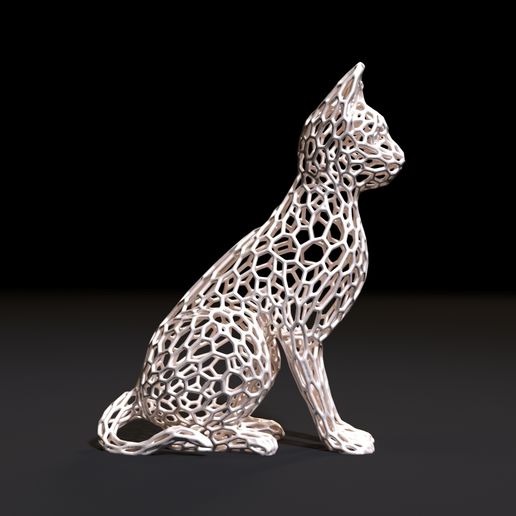 🐱 Cat Voronoi・ 3D File for 3D printing・Cults