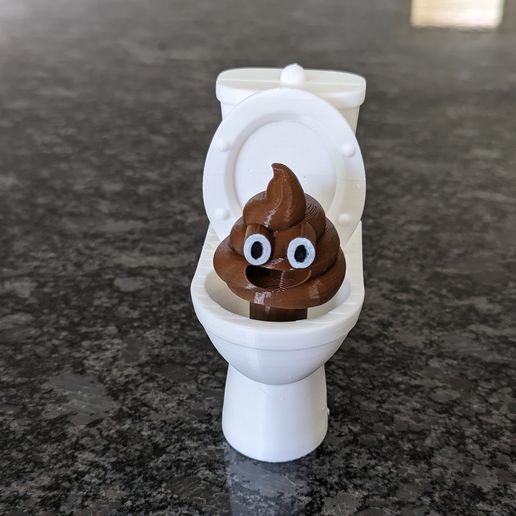 🚽 Poop Emoji Skibidi Toilet Interactive 3D Print!・ STL File for ・Cults