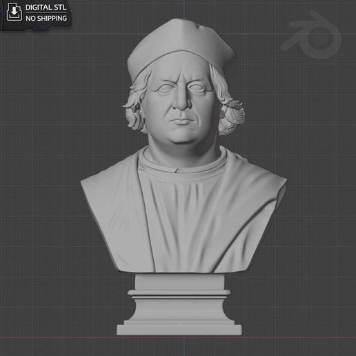 👤 Christopher Columbus Bust STL - Historical Explorer Statue for 3D ...
