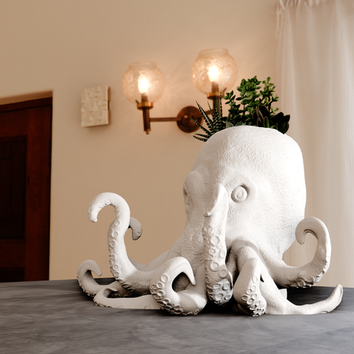 🐙 octopus body sculpture planter pot flower vase stl 3d print file・ STL ...