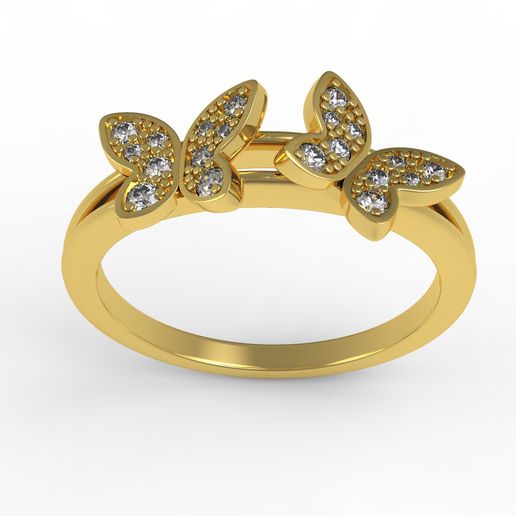 🦋 Beautiful Butterfly Split Shank Engagement Ring・ STL File for 3D ...
