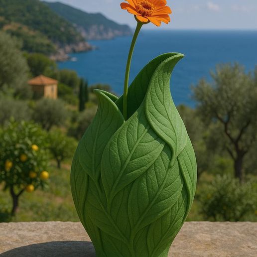 🏺 Verde Foglia Vase – Leaf Textured Green Vase for Natural Home Decor ...