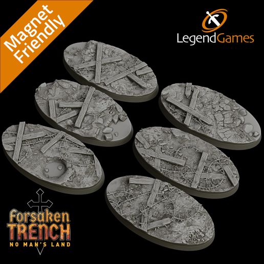 🪵 Овальные базы 30x60 мм Forsaken Trench Crusade No Mans Land x6 ...