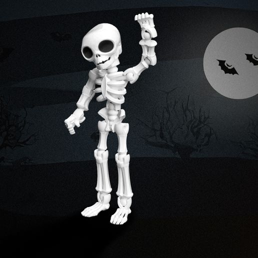 🎃 Halloween skeleton (now with added gawkiness)・ STL File for 3D ...