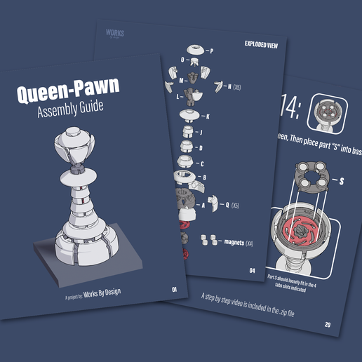 ♟️ Queen-Pawn - Chess Pawn that transforms into Queen・ 3D File for 3D ...