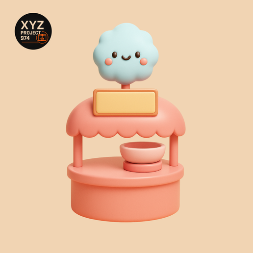 ☁️ Smiling Cloud Cotton Candy Stand 🍬 - M07071519・ STL File for 3D ...