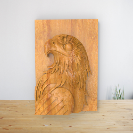 🦅 Eagle - 3D STL File For CNC Wood Carving, Cnc Router Files, Cnc ...