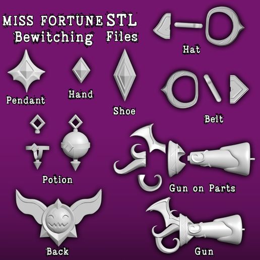 🥠 BEWITCHING MISS FORTUNE - EMBRUJADA - COSPLAY STL - 21 FILES・Archivo ...