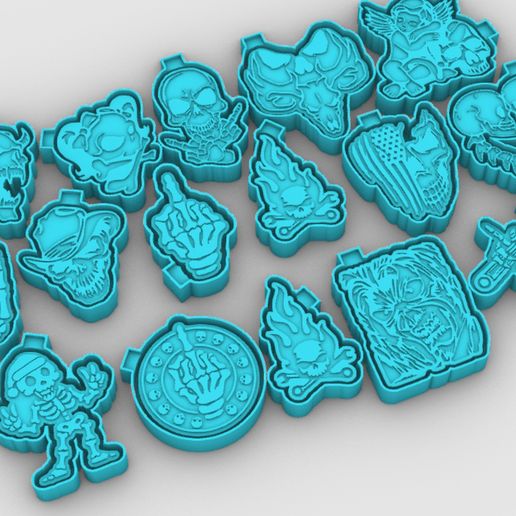 💀 skull skeleton bundle pack 2 - freshie mold - STL for silicone mold ...