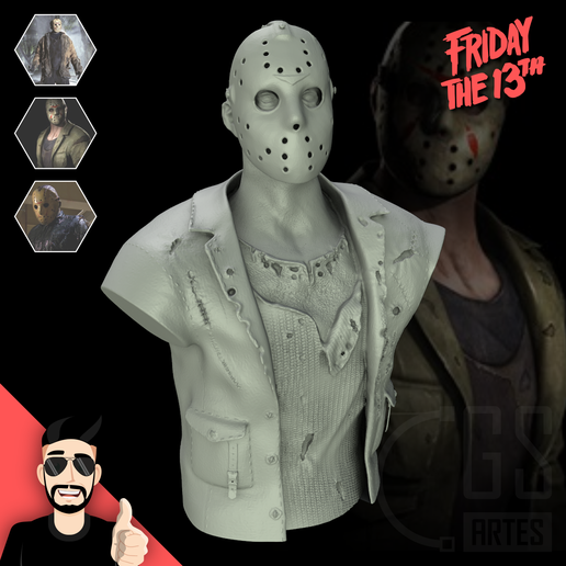 👤 JASON VORHEES - BUST - FRIDAY THE 13th・ STL File for 3D printing・Cults
