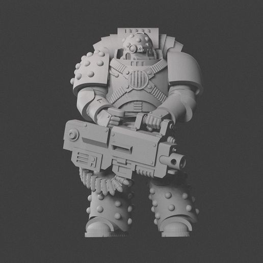 🔫 Heavy Rivet gun UPSCALED Heavy weapon - 3 poses・ STL File for ・Cults