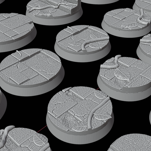 🕍 64x Jungle Temple Ruin Base Set - Round・ STL File for 3D printing・Cults