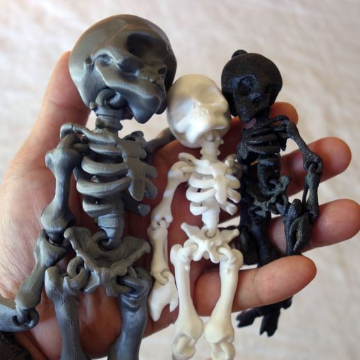💀 Fully Articulated Human Skeleton 3D Print-In-Place STL Model Fidget ...