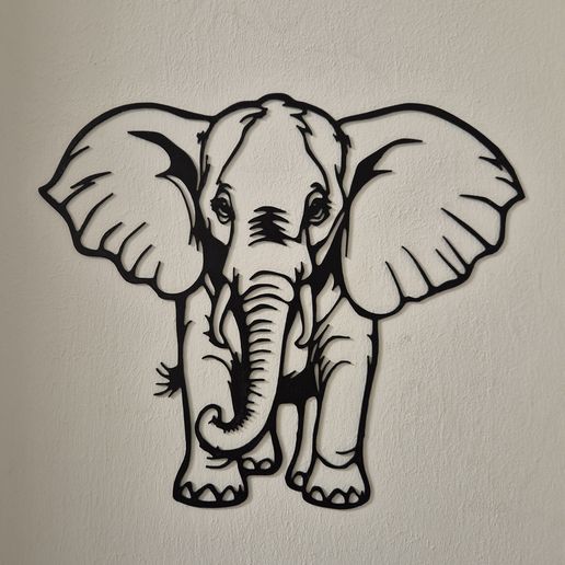 🎨 Line Art Large Elephant Design・3D Print with the Bambu x1c 3D printer ...