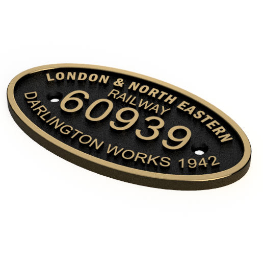 🛤️ LNER plate 60939 Darlington 1942 - Railway・ STL File for 3D printing ...