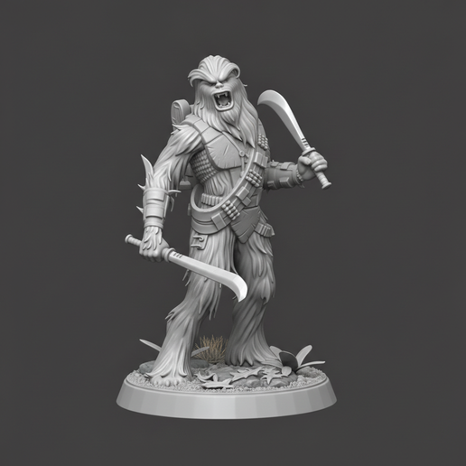 🦸 SW legion - Wookie warrior 1・Free OBJ File for 3D printing・Cults