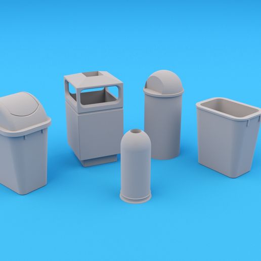 STL file 1/35 Trash Cans 🗑️ ・3D print object to download・Cults
