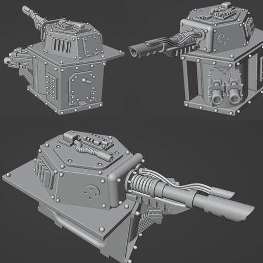 🪐 Red Planet Pattern Super Heavy Sponsons and Turrets・ 3D File for ・Cults