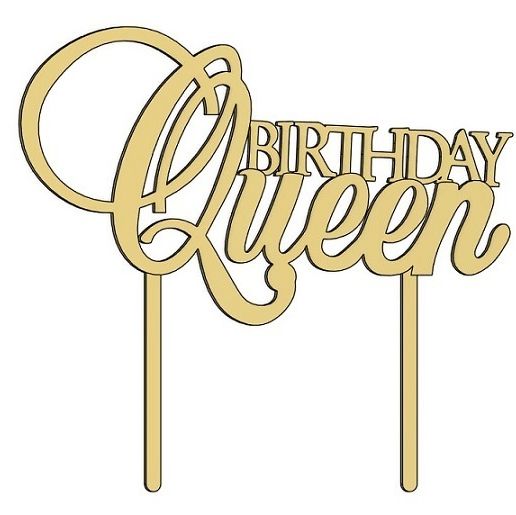 🎂 Birthday Queen Topper・Archivo 3D para Impresión 3D・Cults