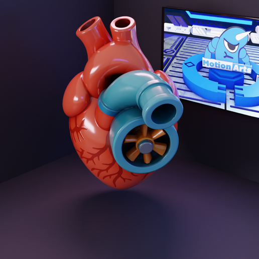 💜 Turbo Heart・Free STL File for 3D printing・Cults