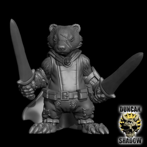 🦡 Badger Folk Rangers with Swords (Pre Supported)・ 3D File for 3D ...