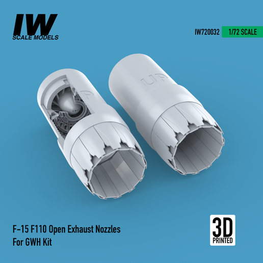 👽 F-15 F110 Open Exhaust Nozzles for GWH Kit (1/72)・ STL File for 3D ...