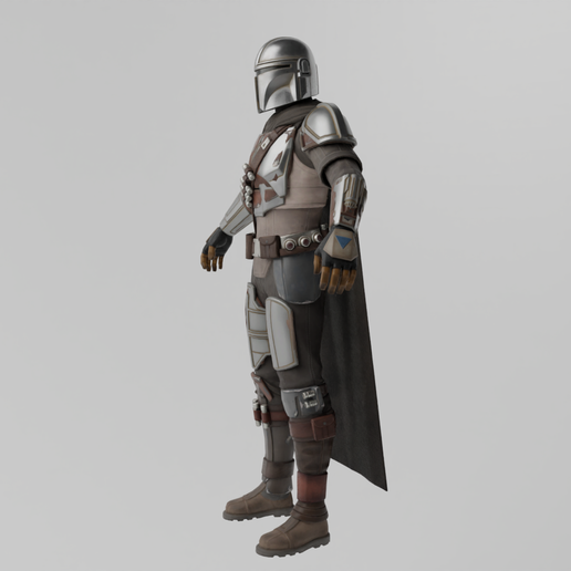 🫡 Mandalorian Lowpoly Rigged・ OBJ File for 3D printing・Cults