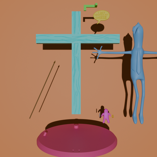 👾 Alan crucified v1 and v2 - smiling friends・ STL File for 3D printing ...