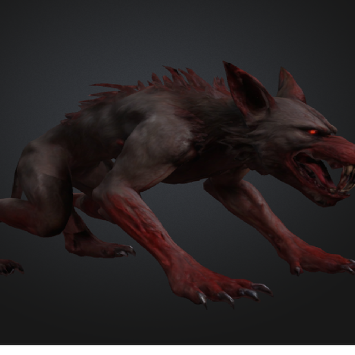 🩸 blood wolf low poly・Free STL File for 3D printing・Cults