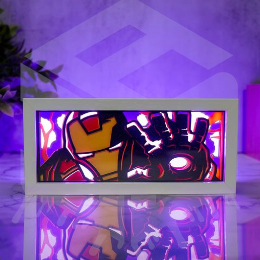 Archivo STL Caja de luz LED Iron Man 👨 ・Modelo de impresión 3D para ...