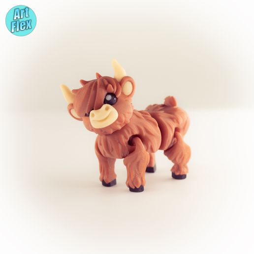 🐄 Flexi Highland Cow STL and 3MF・ 3D File for 3D printing・Cults