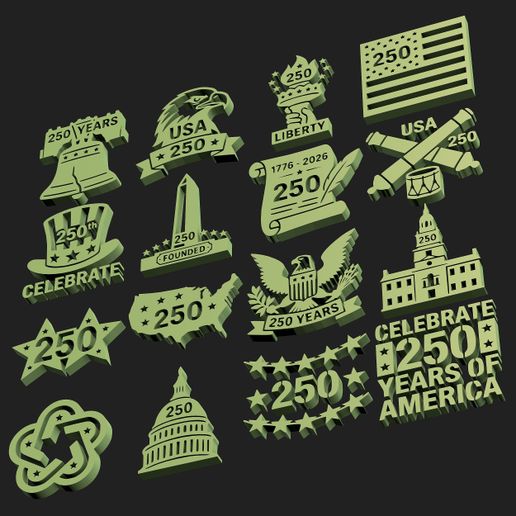 🇺🇸 USA 250 Years Celebration Bundle | 16 Patriotic STL + SVG Designs ...