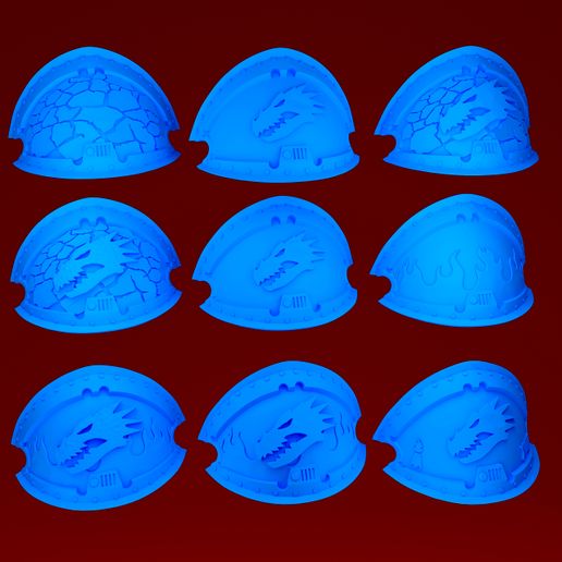 🛰 Space Lava Lizards Soldiers - Knightly Mech Pauldrons・ 3D File for 3D ...