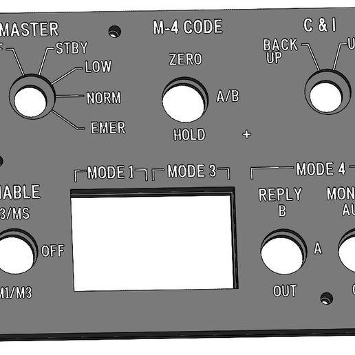 STL file F-16 cockpit IFF panel 💺 (DXF)・3D printing template to ...