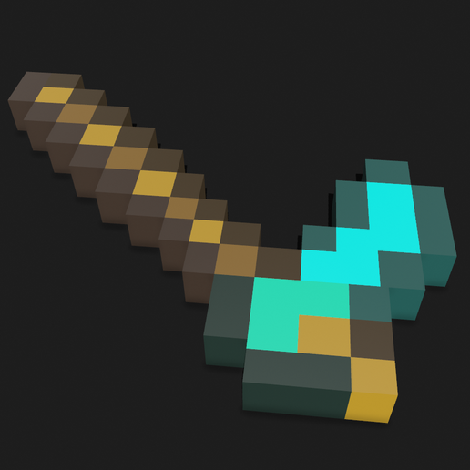 💎 Minecraft Diamond Hoe Prop ( 1/1 Scale )・ STL File for 3D printing・Cults