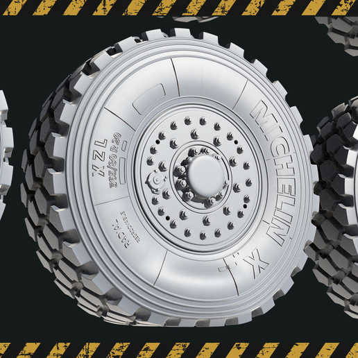 🪖 JLTV / M-ATV - MRAP Military Truck Tyres Wheels・ STL File for 3D ...